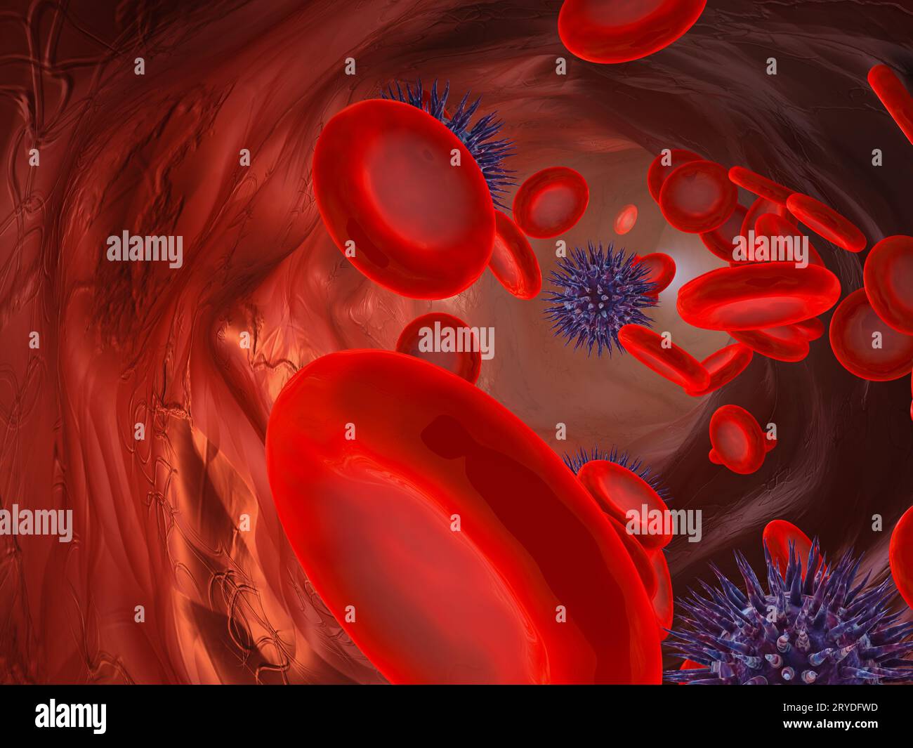 Blood cells and viruses Stock Photo - Alamy