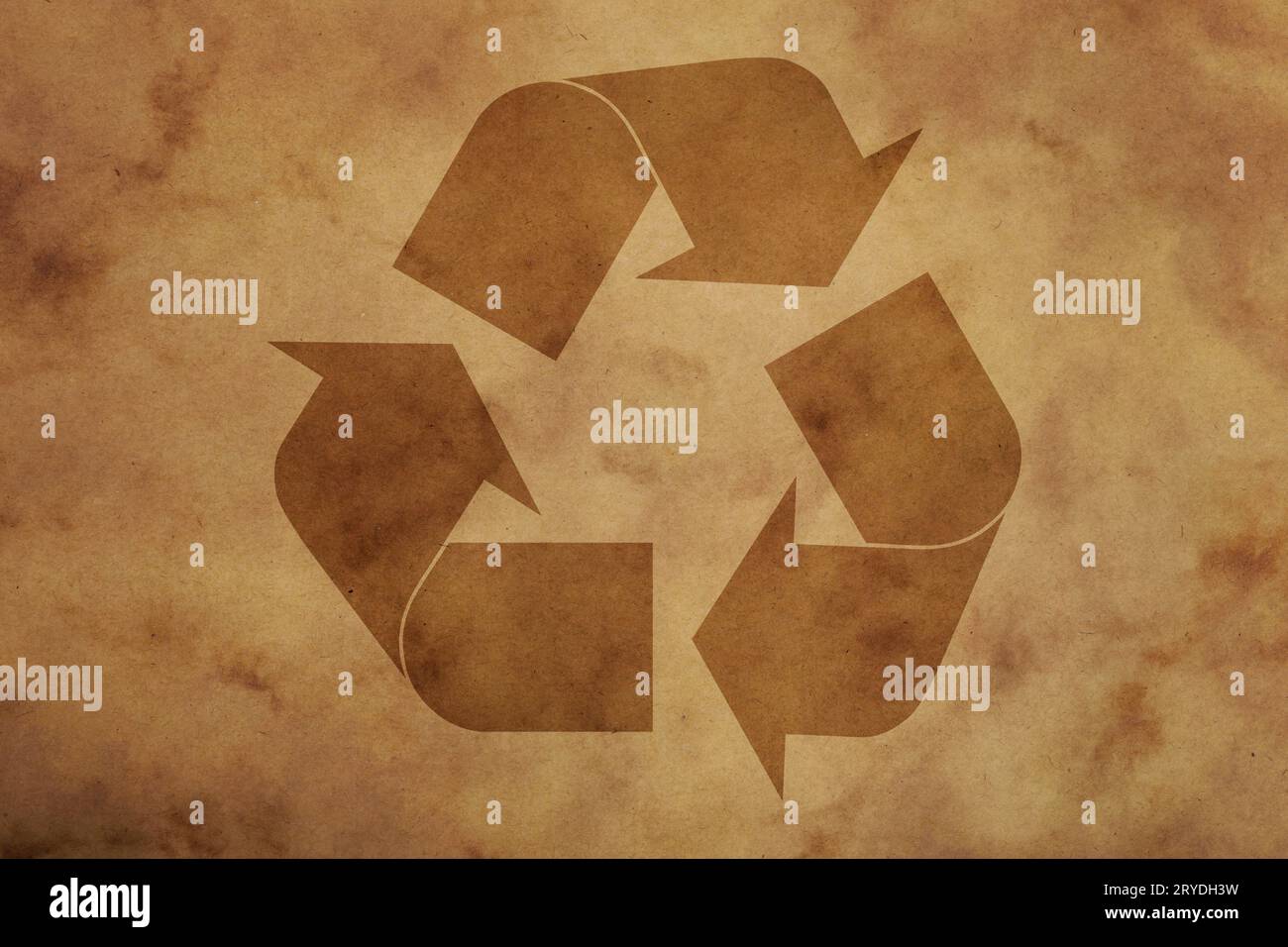 Brown paper background with recycling logo sign Stock Photo - Alamy