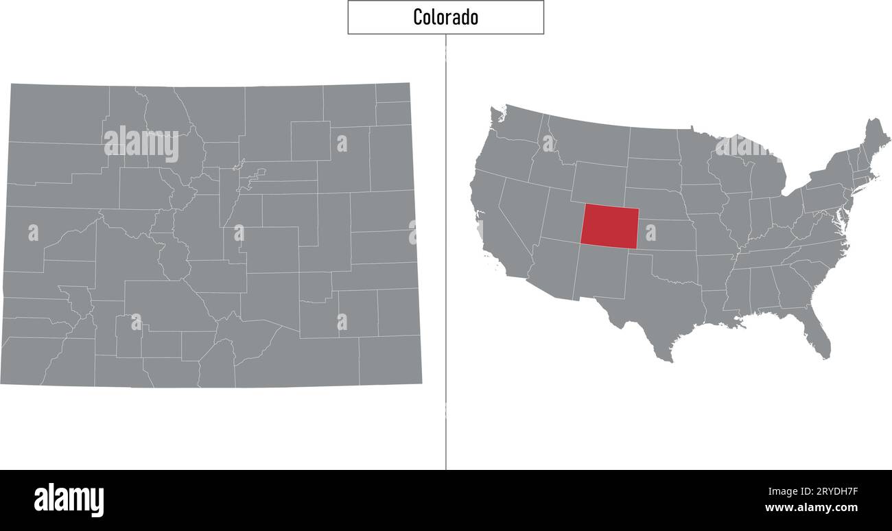Map of colorado state hi-res stock photography and images - Alamy