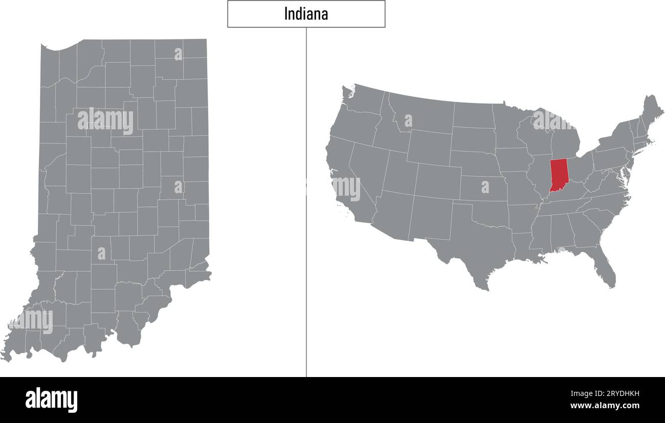 Map of indiana state hi-res stock photography and images - Alamy