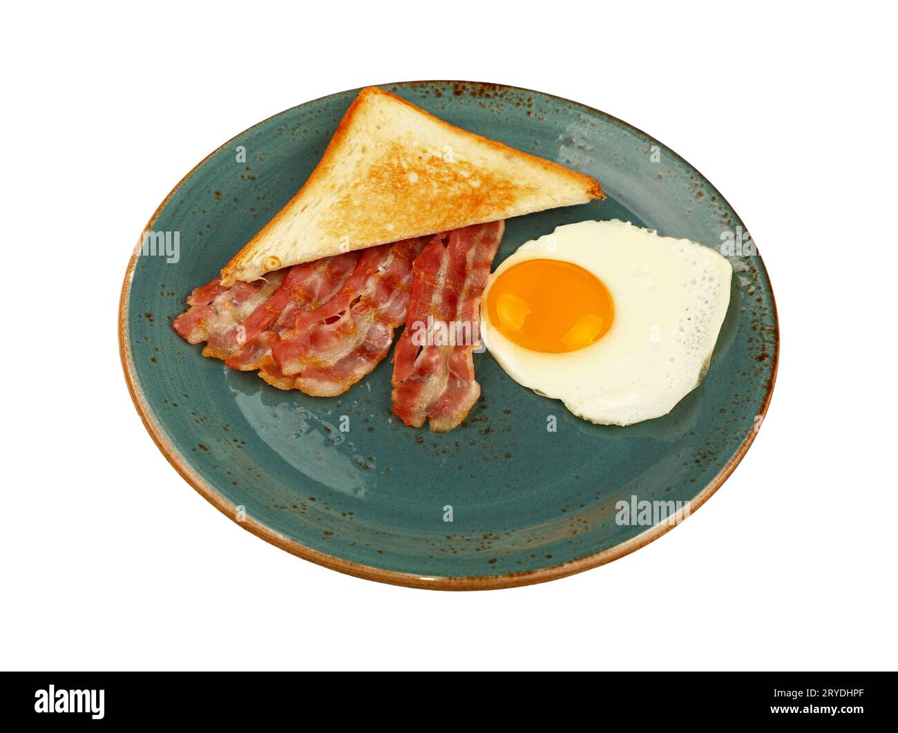 Cooked breakfast bacon on toast Cut Out Stock Images & Pictures - Alamy