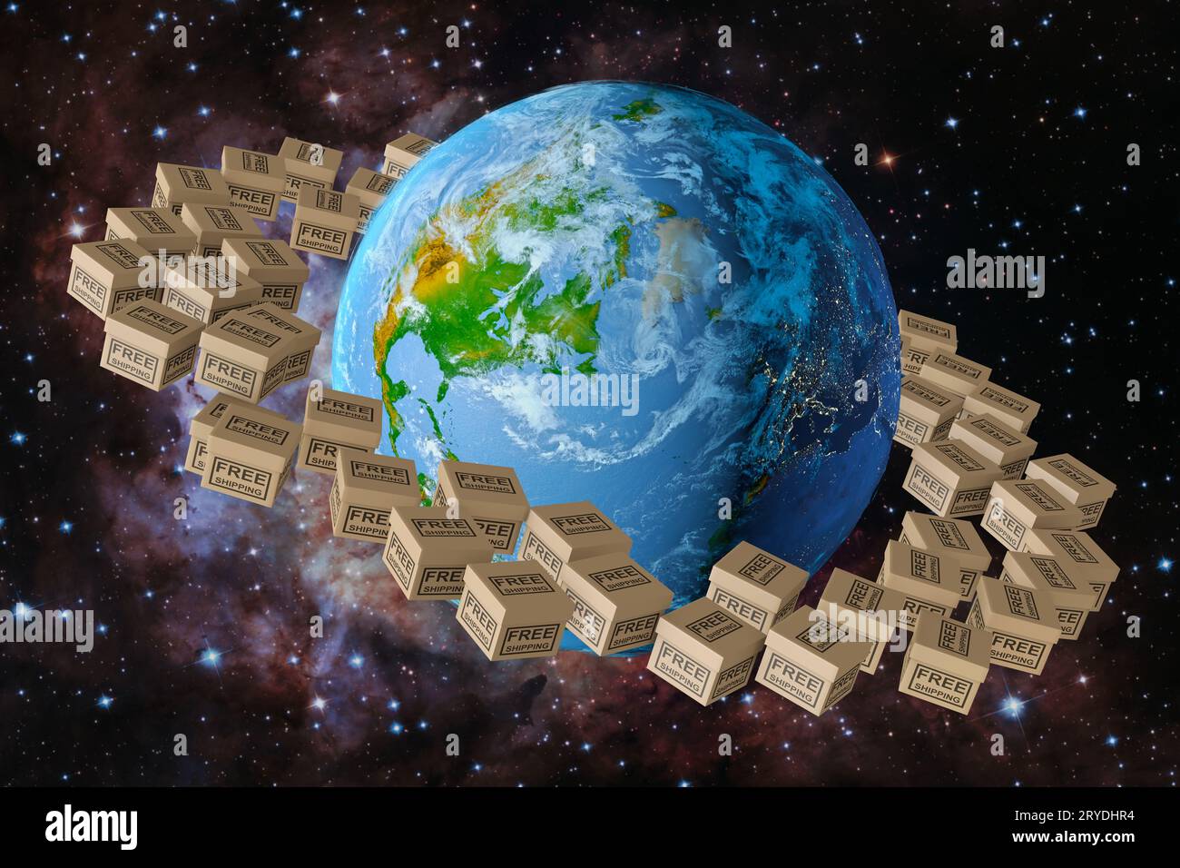 Planet earth globe boxes hi-res stock photography and images - Alamy