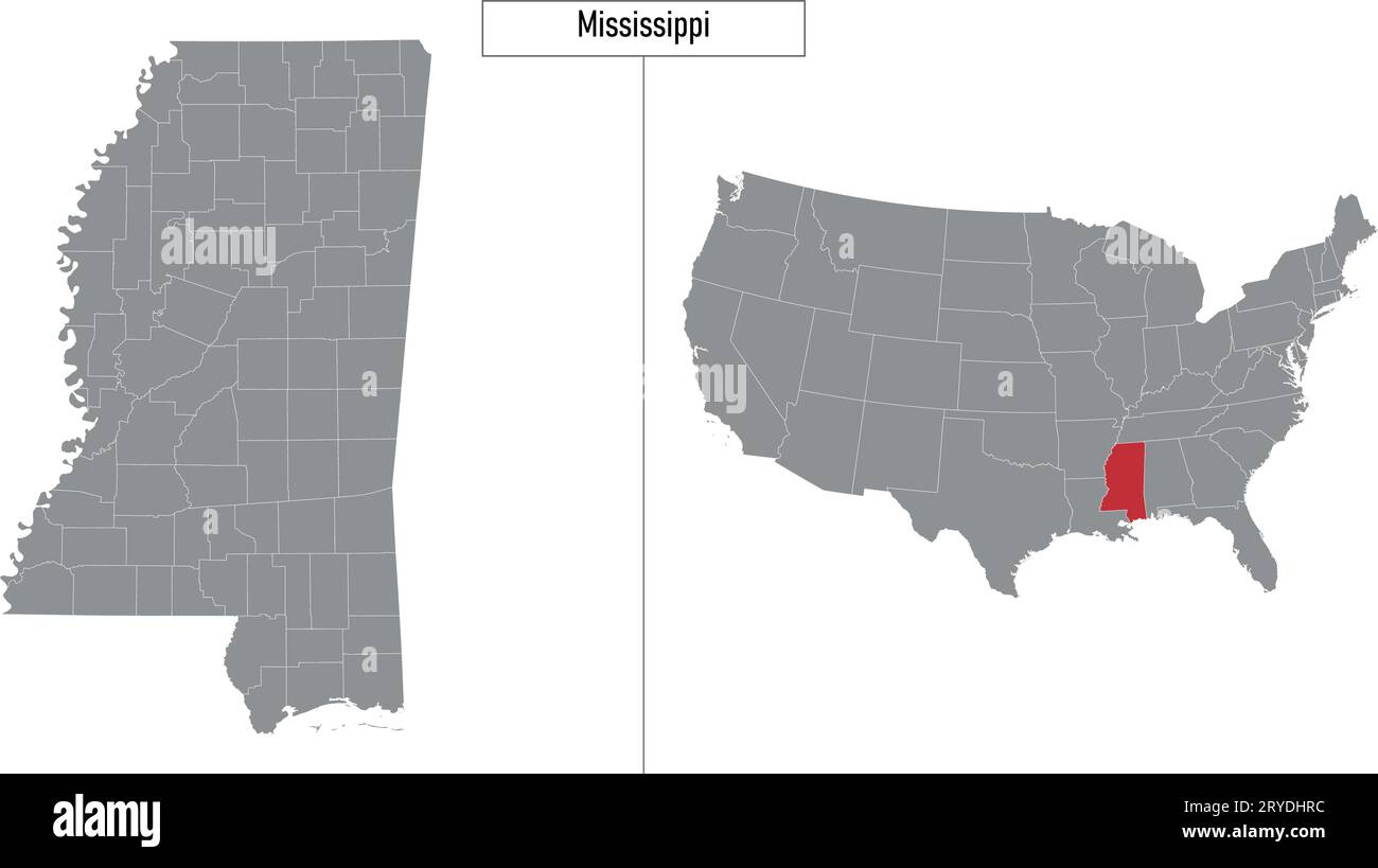 Map of mississippi state hi-res stock photography and images - Alamy
