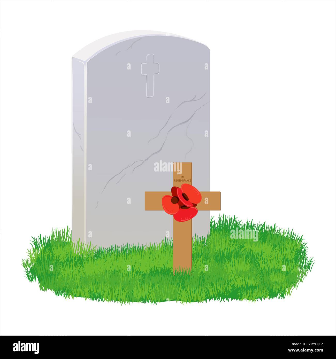 Small wooden cross at war memorial Stock Vector Images - Alamy