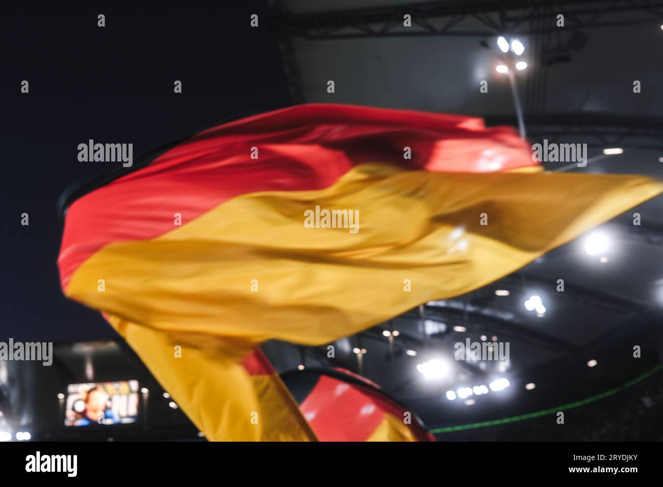 Wolfsburg, Volkswagen-Arena, 09.09.23: German flag during the friendly ...