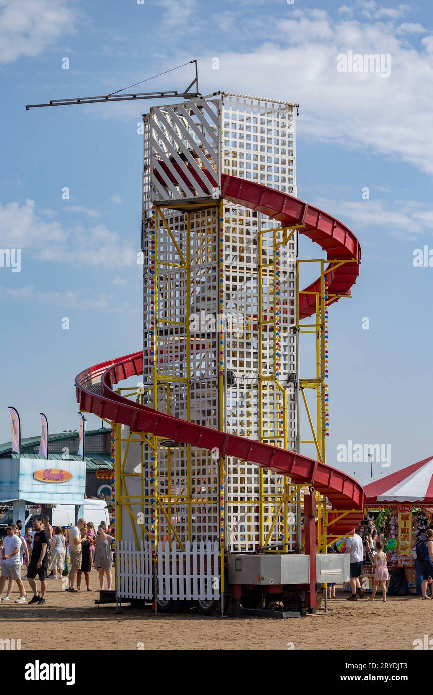 Lytham st annes Lancashire uk 9th September 2023 A Giant Helter Skelter ...