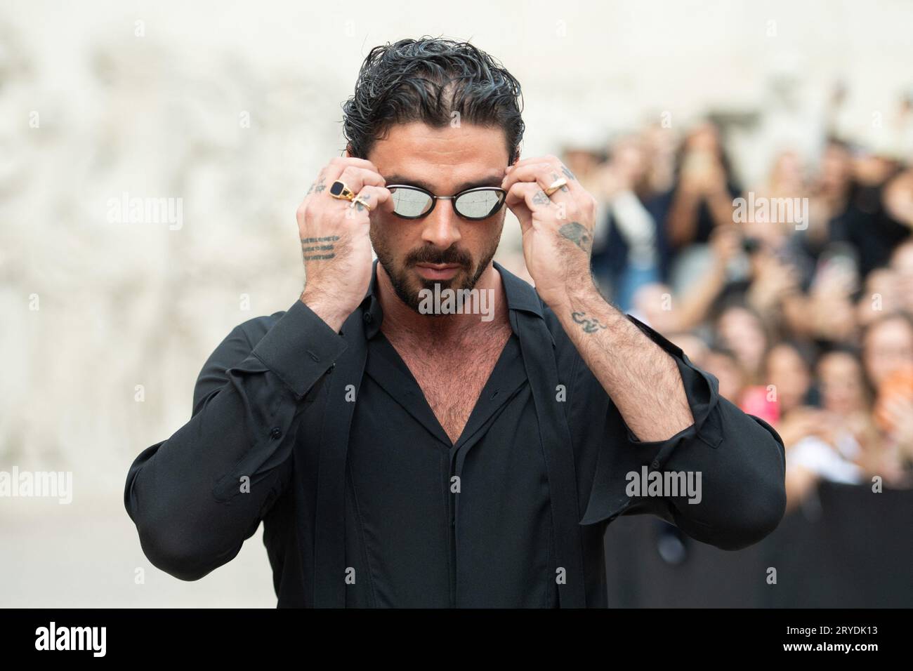 Paris, France. 30th Sep, 2023. Michele Morrone attending the Elie Saab ...