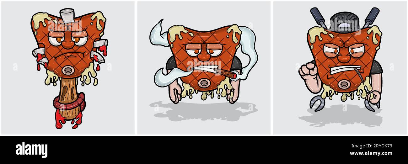 Cartoon Meat With Face at Michelle Reis blog