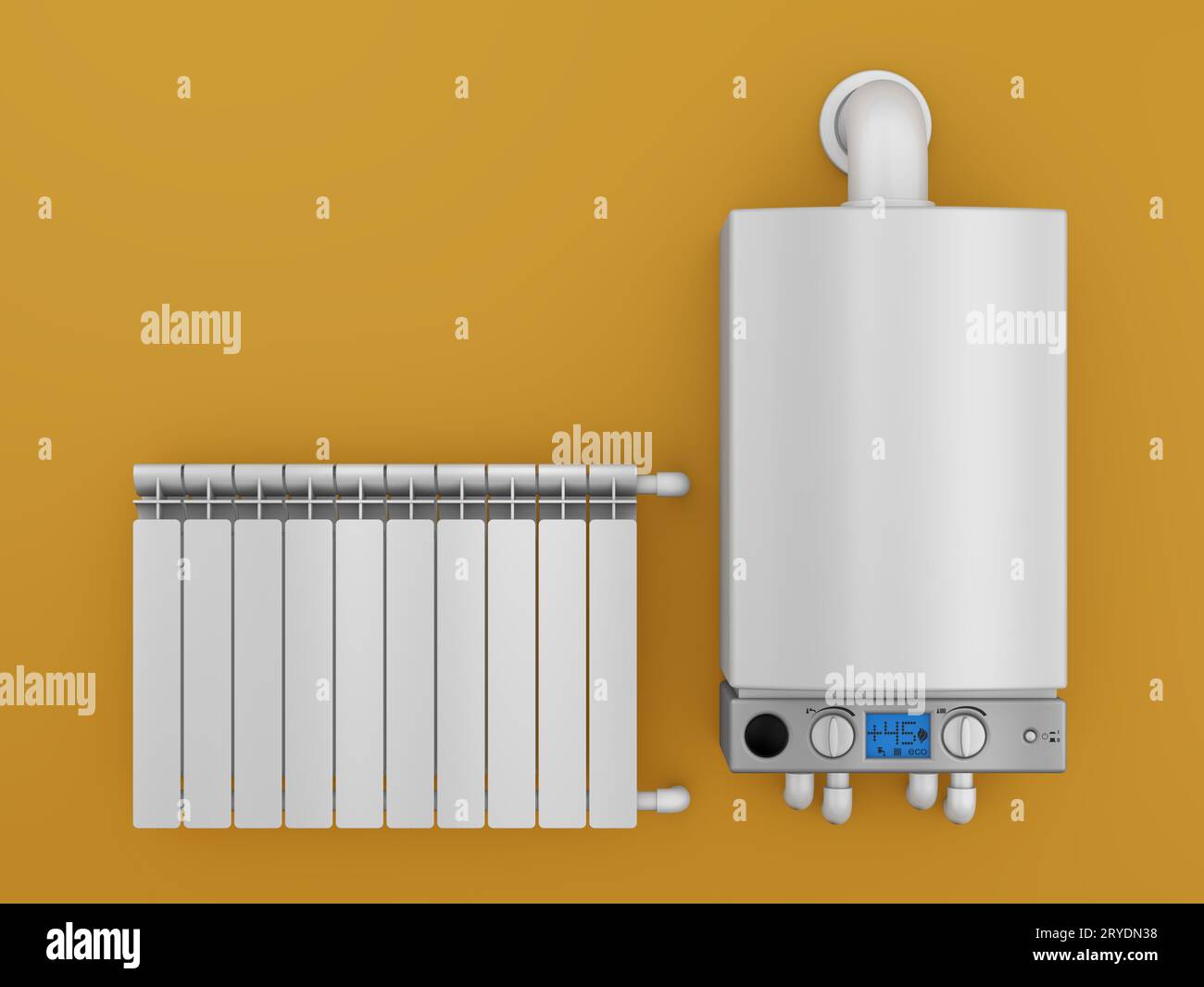 Boiler and radiator Stock Photo - Alamy