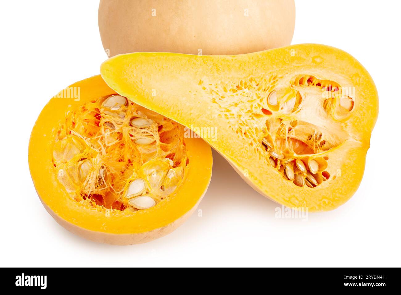Sliced Fresh butternut squash isolated on a white background Stock ...