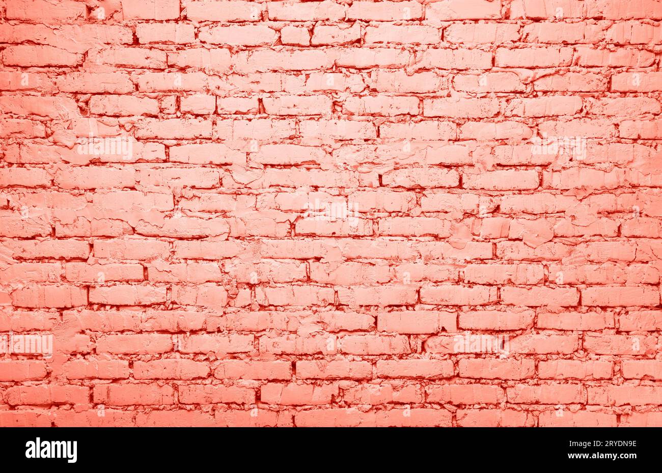 Coral pink toned brick wall background texture Stock Photo - Alamy