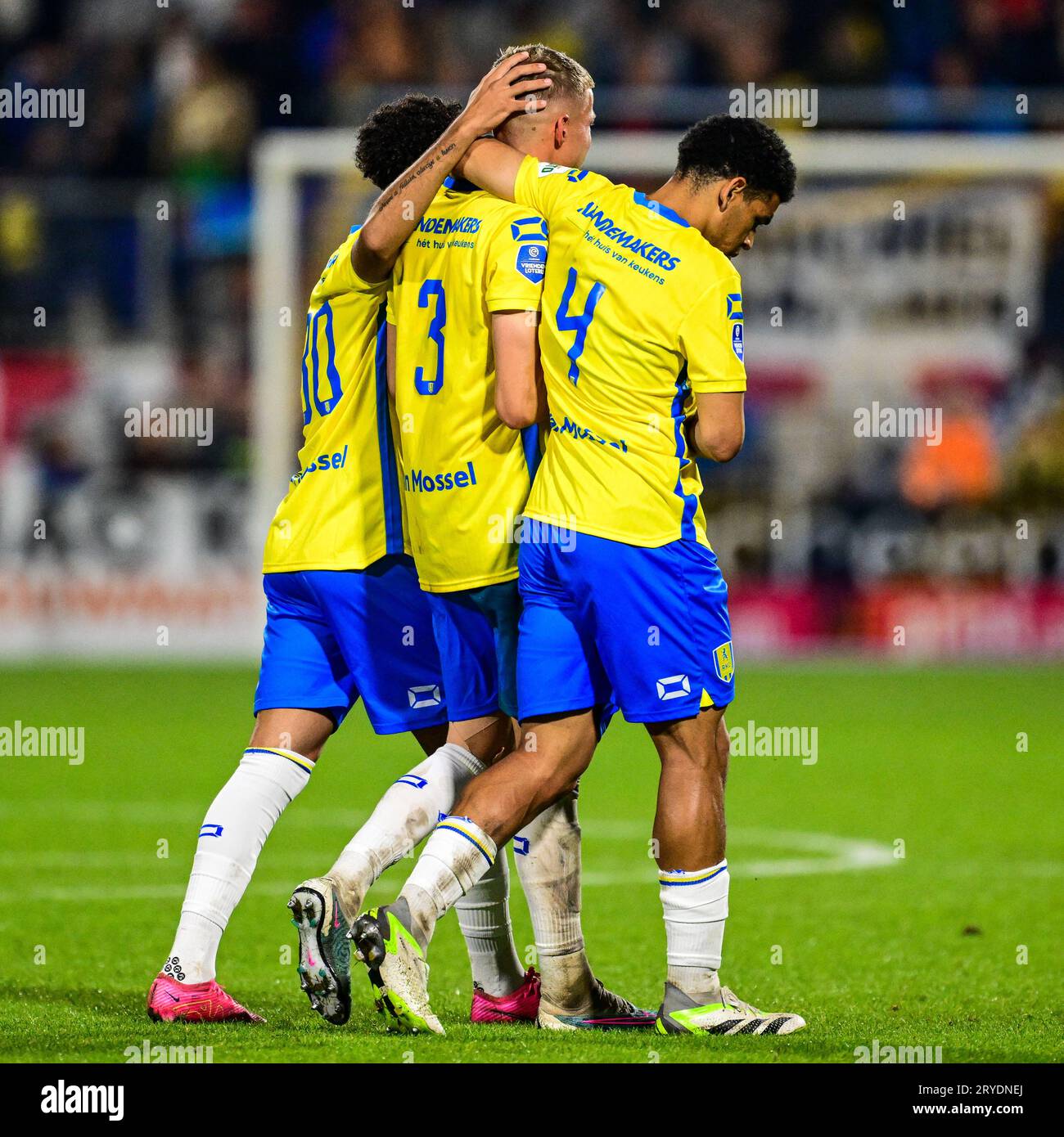 WAALWIJK - Defeat at Daouda Weidmann of RKC Waalwijk, Dario van den Buijs of RKC Waalwijk and ...