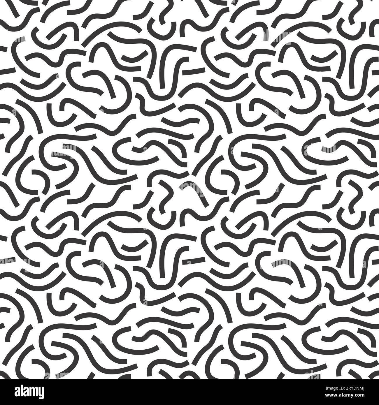 Black curved lines isolated on white background. Bold Squiggles Stock ...