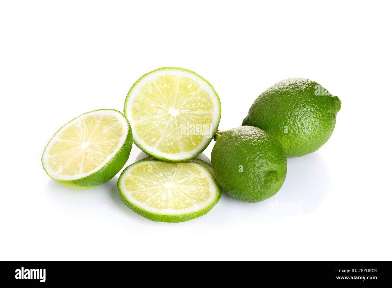 Fresh lime fruits isolated on white background Stock Photo - Alamy
