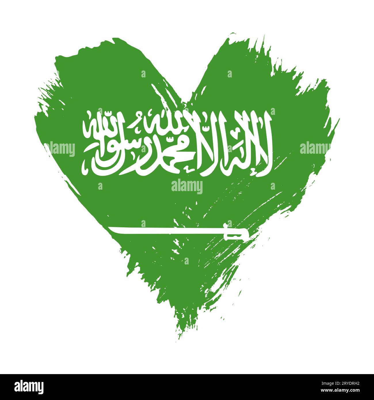 Brushstroke painted flag of Saudi Arabia KSA Stock Photo - Alamy