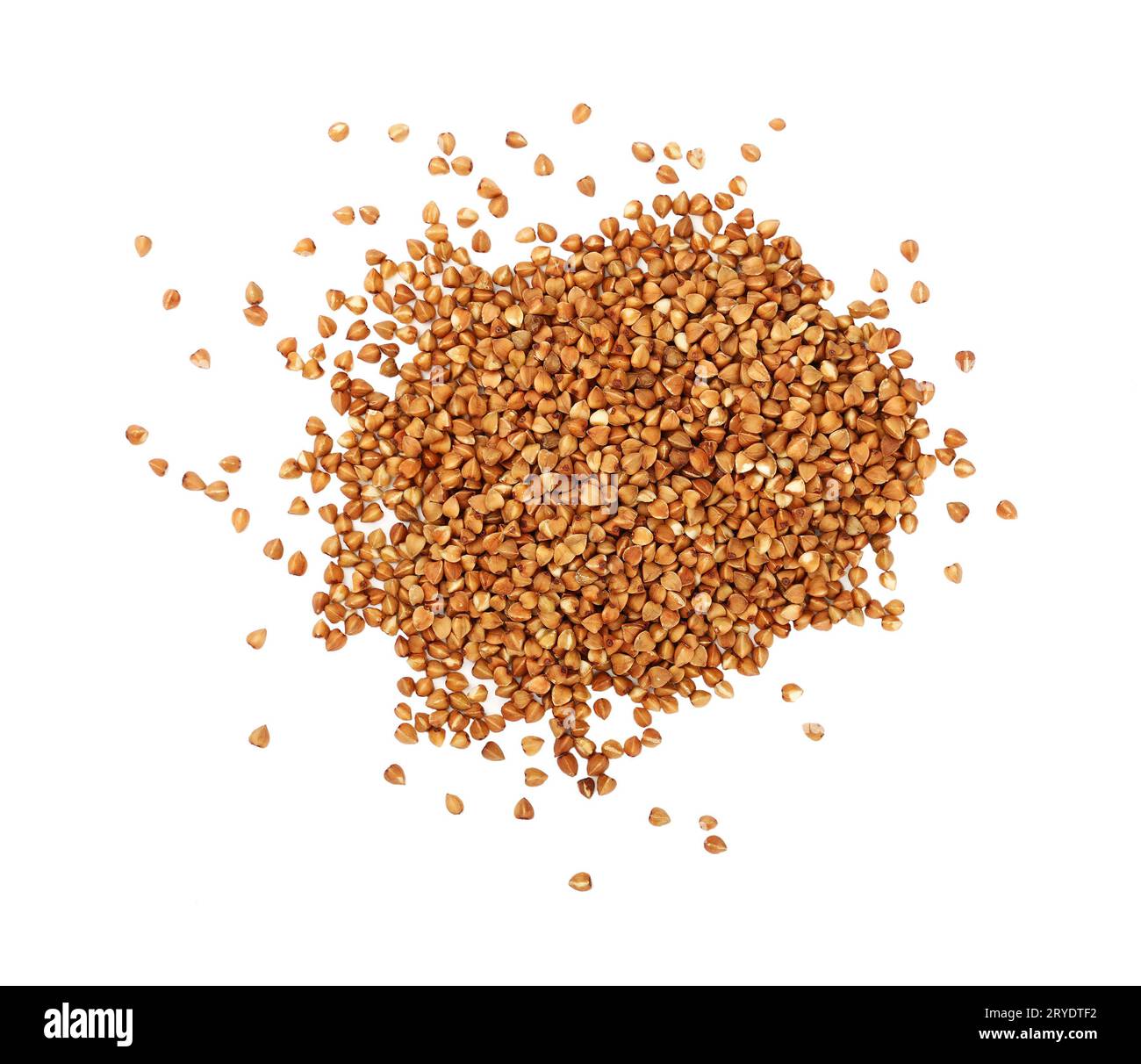 Close up heap of dried buckwheat isolated on white Stock Photo - Alamy