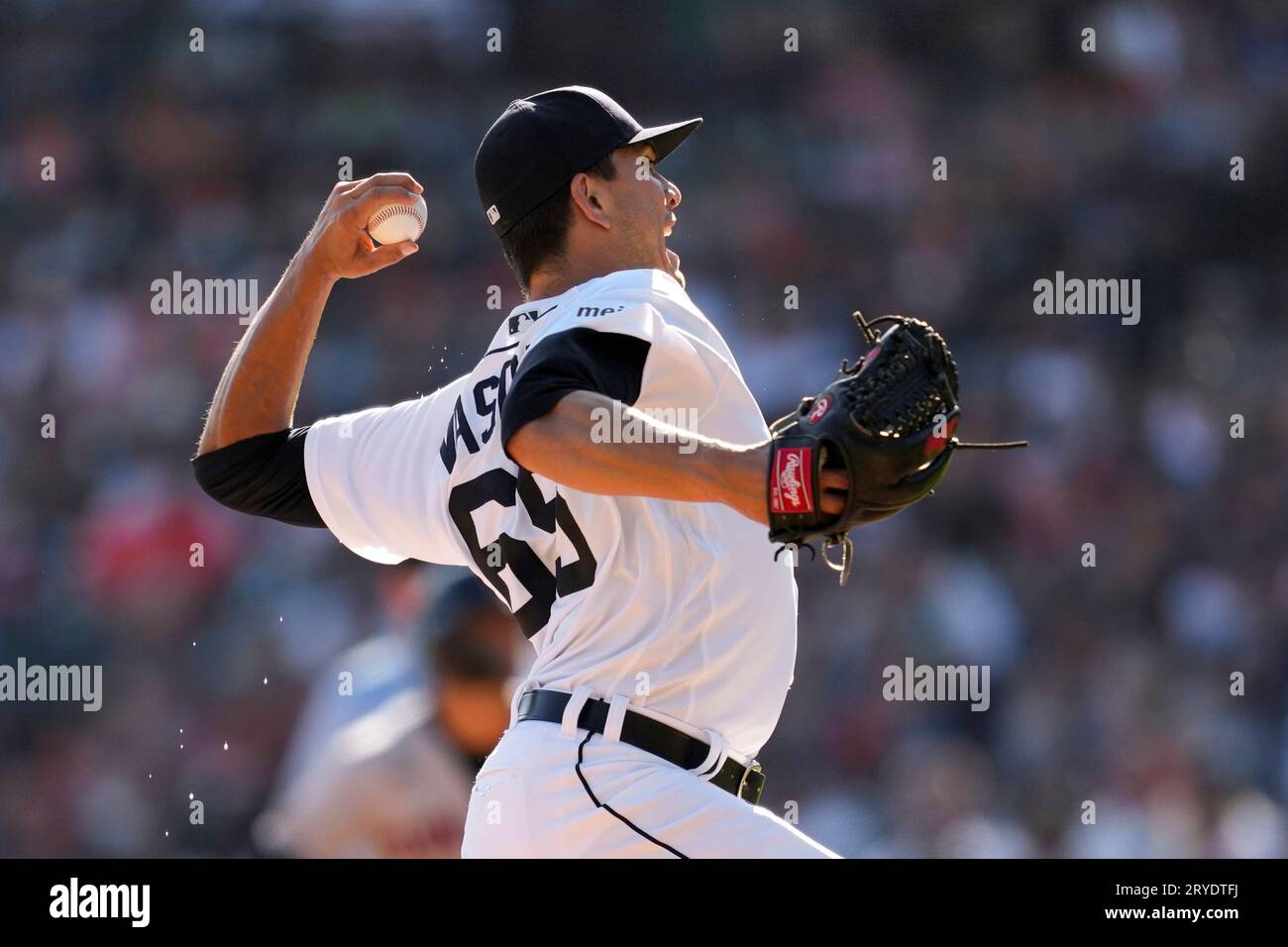 Detroit Tigers relief pitcher Andrew Vasquez (65) throws against the ...
