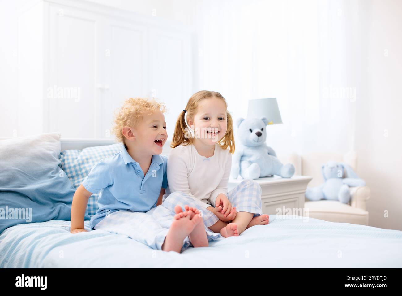 Kids Playing In Pajamas