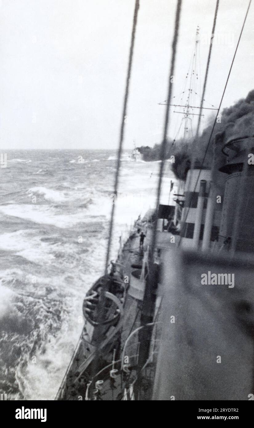A view from HMS Codrington with the 3rd Destroyer Flotilla at sea ...