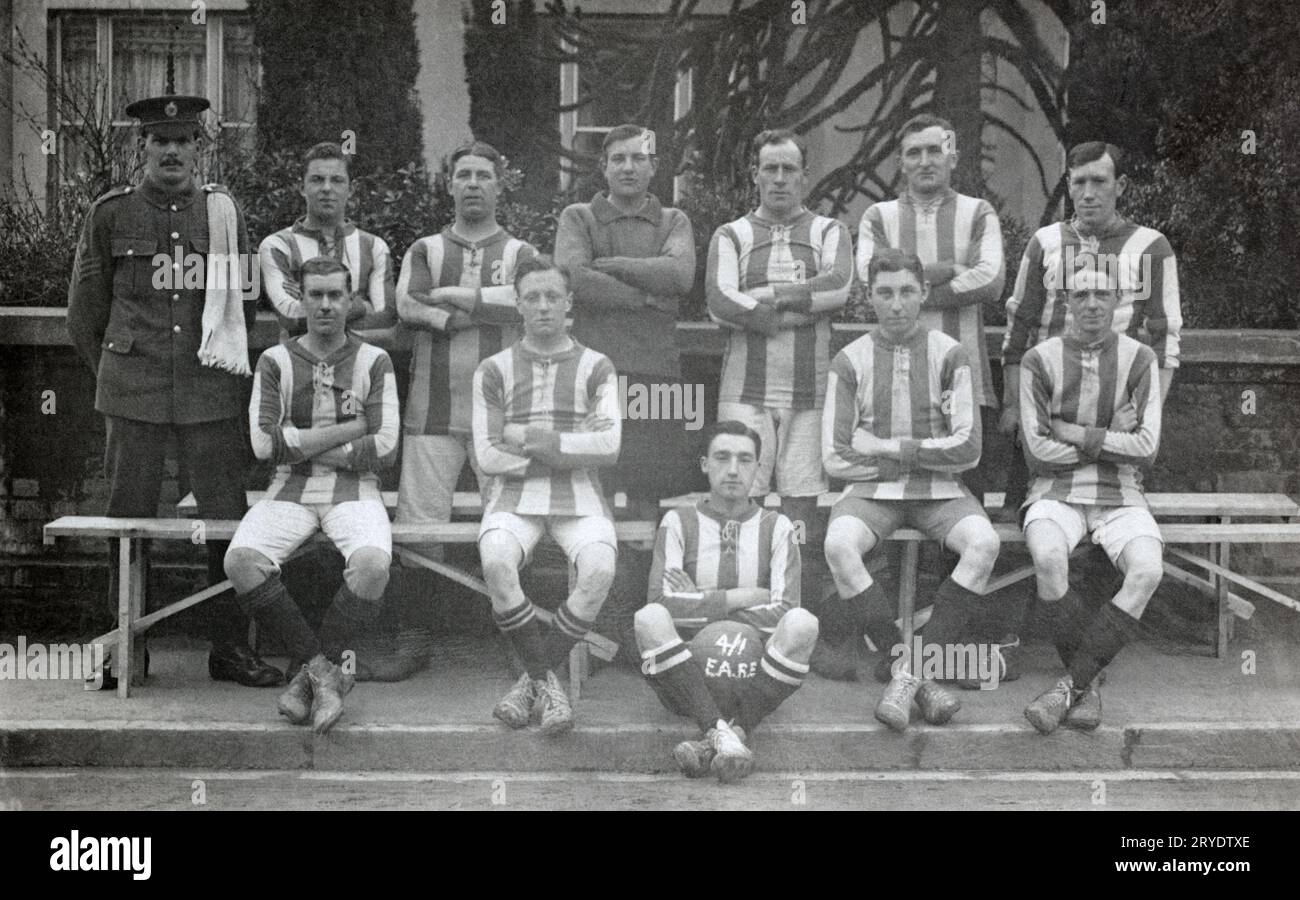 A Royal Engineers football team during the First World War Stock Photo ...