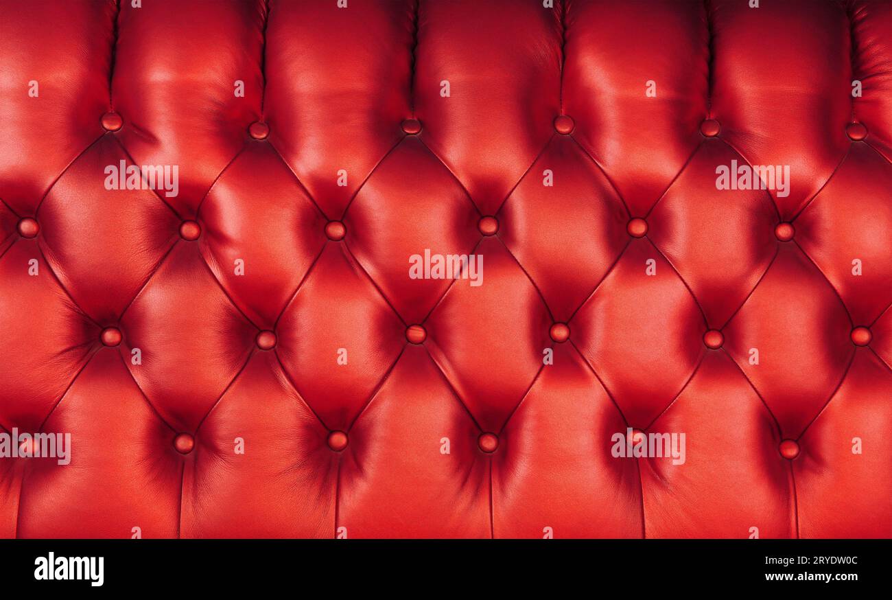 Red leather capitone background texture Stock Photo - Alamy