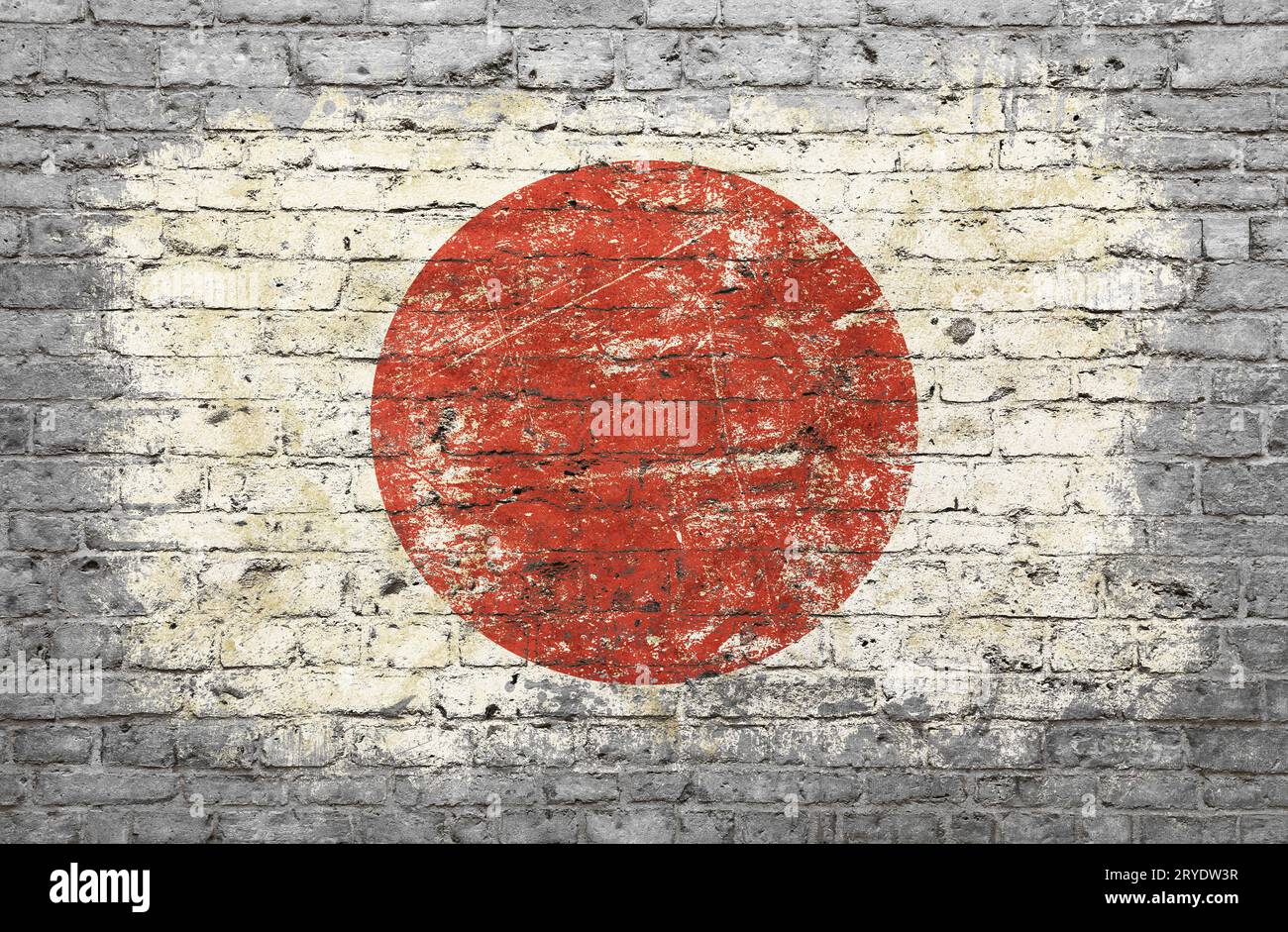 Flag of Japan painted on brick wall Stock Photo - Alamy