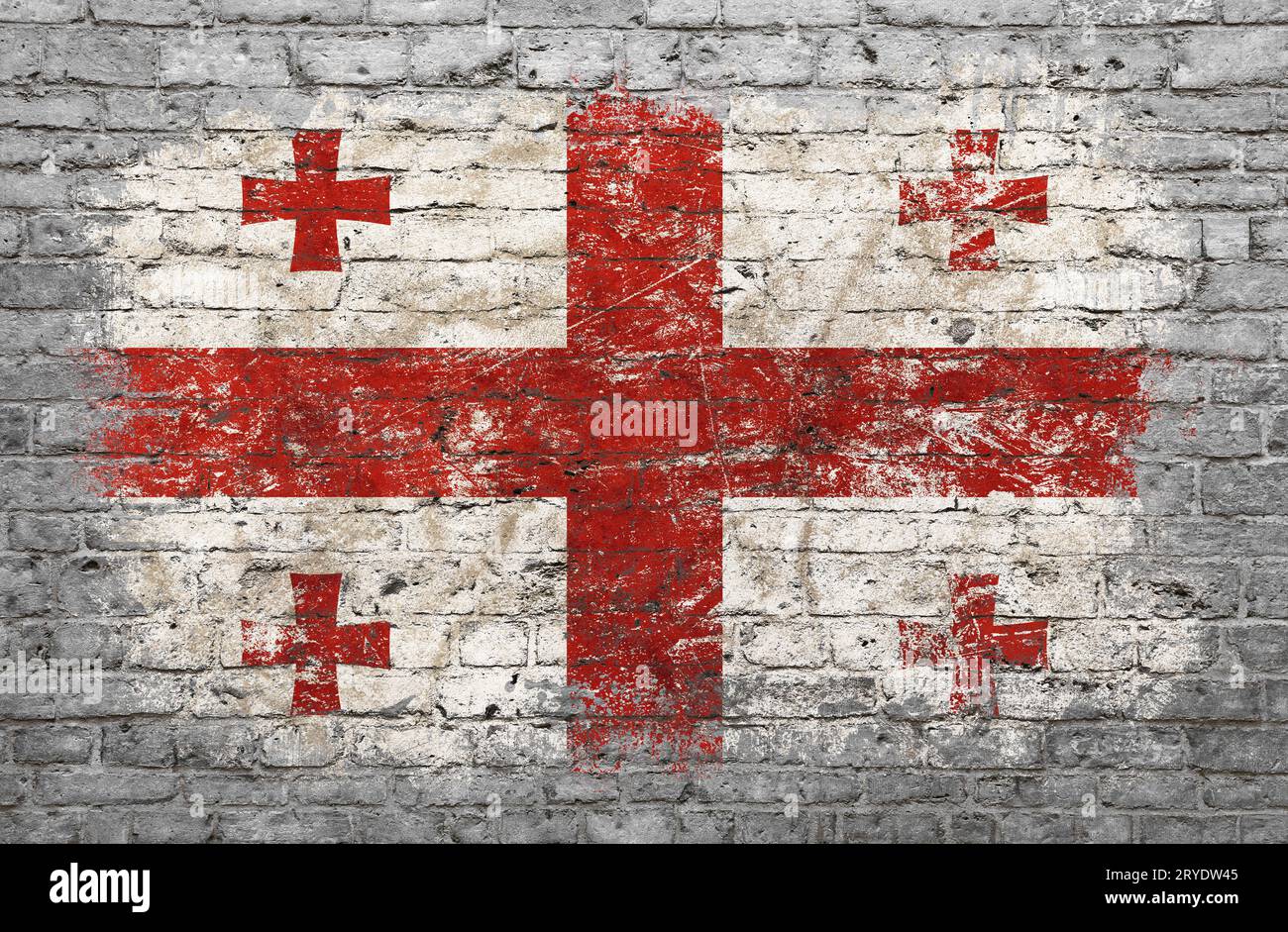 Flag of Georgia painted on brick wall Stock Photo - Alamy