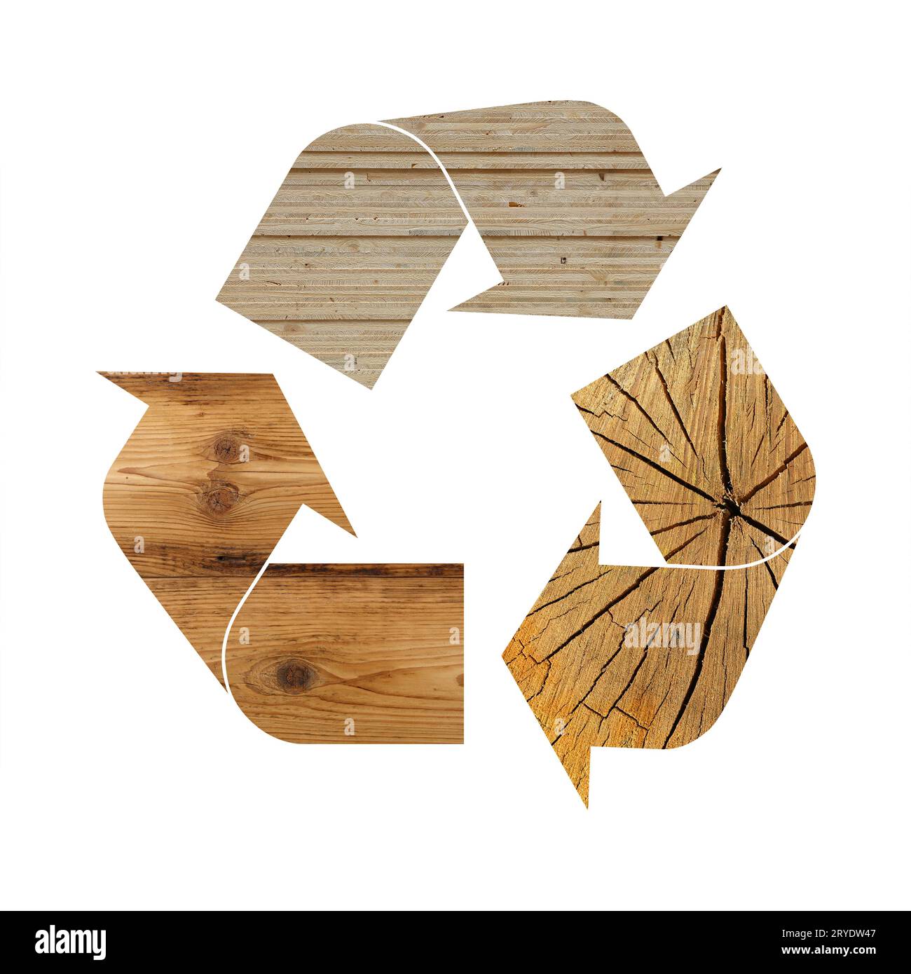 Illustration recycling symbol of industrial wood Stock Photo - Alamy