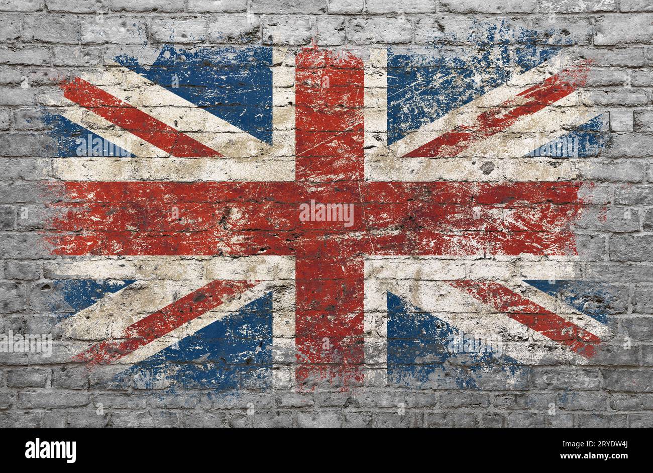 Flag of Britain painted on brick wall Stock Photo - Alamy