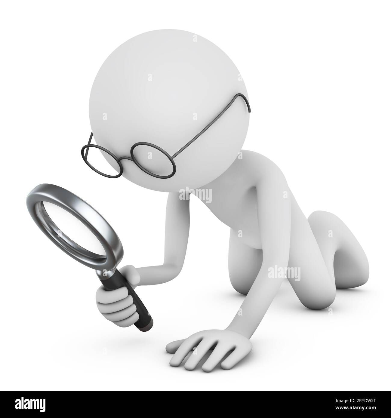 Man with magnifying glass Stock Photo - Alamy