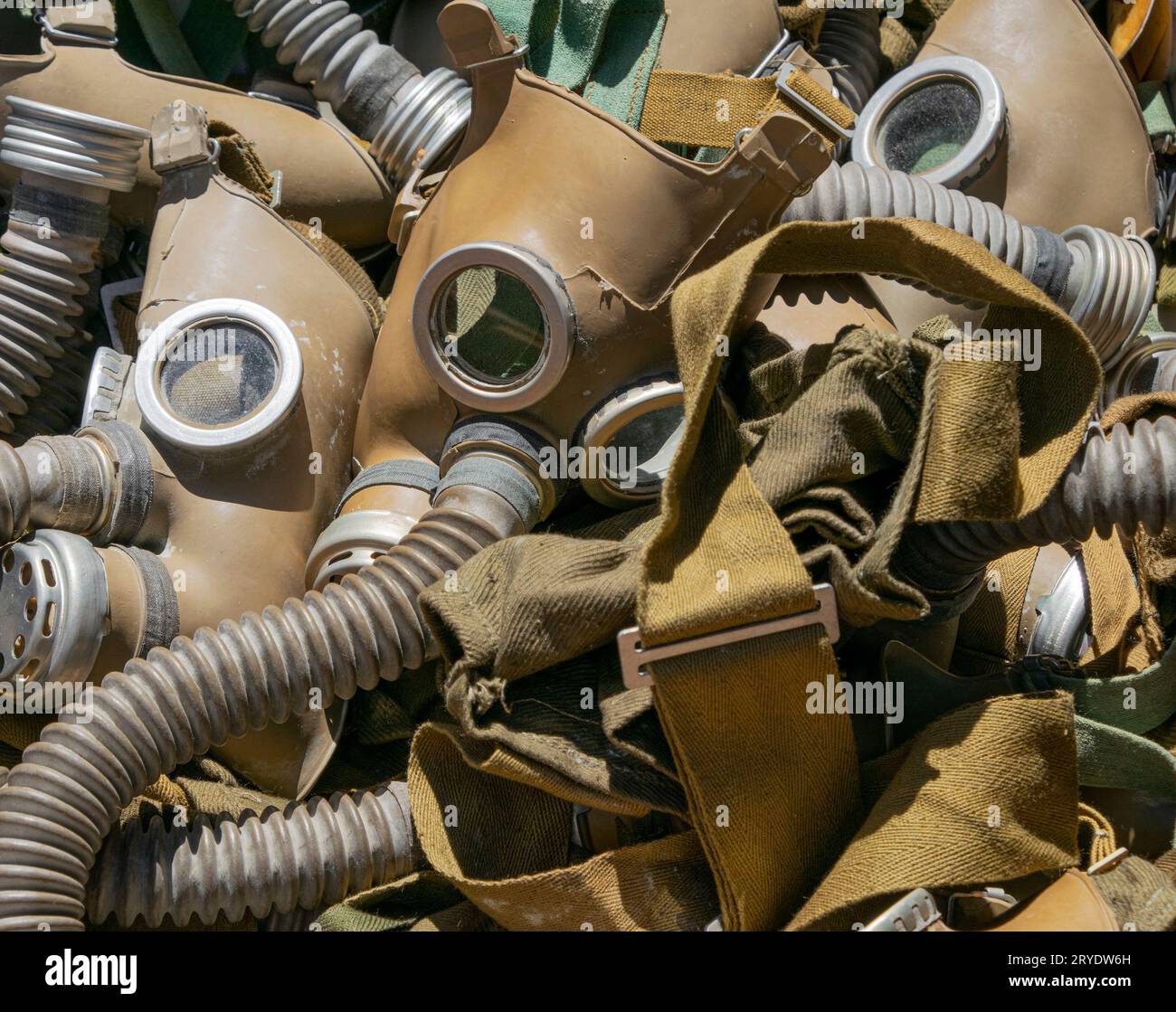 Background of old vintage gas respirator masks Stock Photo - Alamy