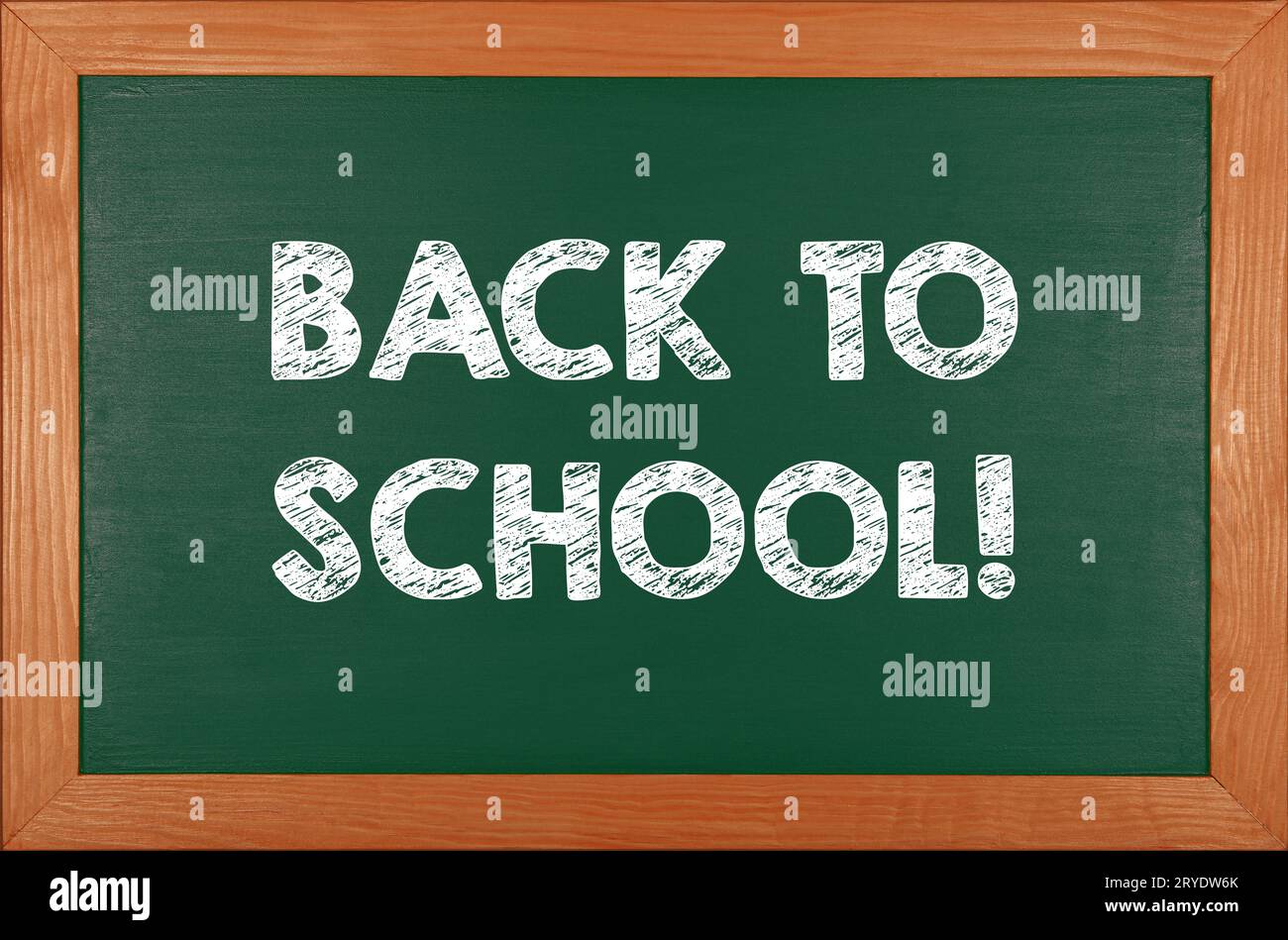 Back to school chalk sign over green chalkboard Stock Photo - Alamy