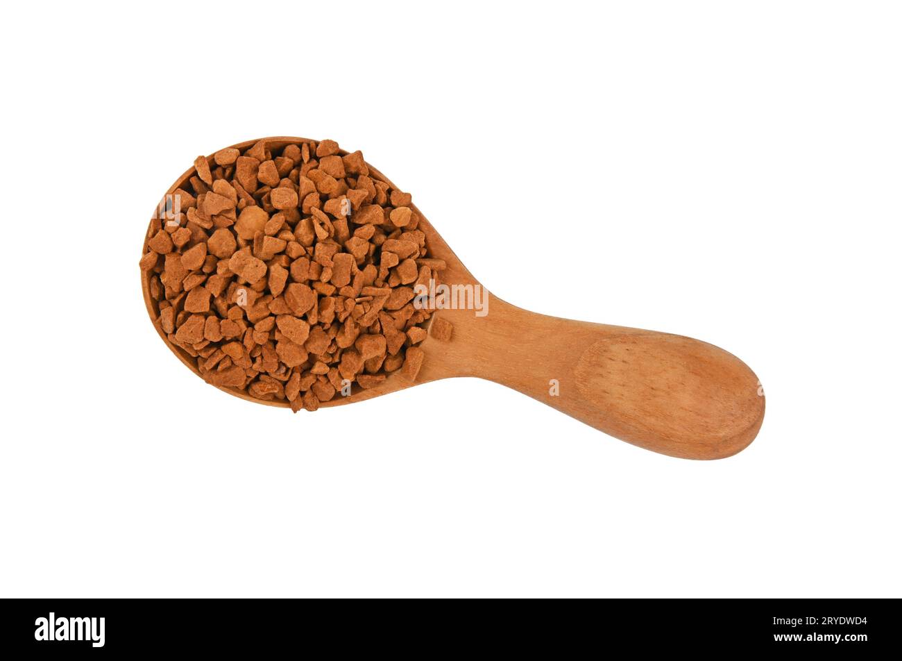 Wooden spoon full of freeze dried instant coffee Stock Photo - Alamy