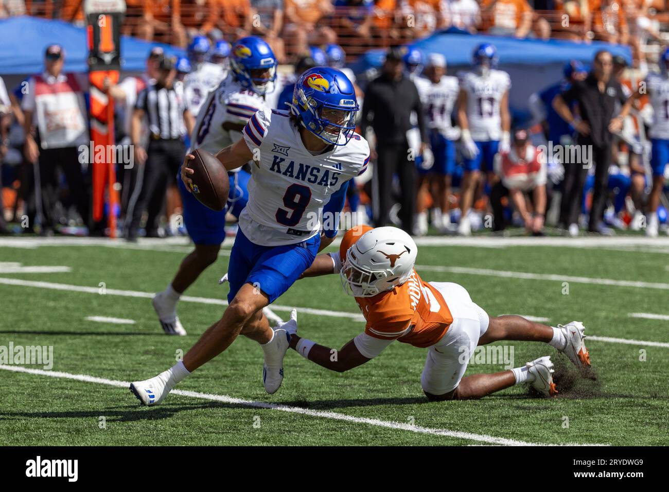 AUSTIN, TX - SEPTEMBER 30: Kansas Jayhawks quarterback Jason Bean (9 ...