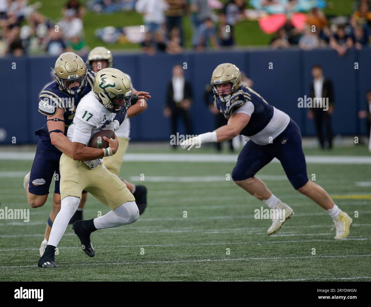 Annapolis, MD, USA. 30th Sep, 2023. South Florida Bulls QB #17 Byrum ...