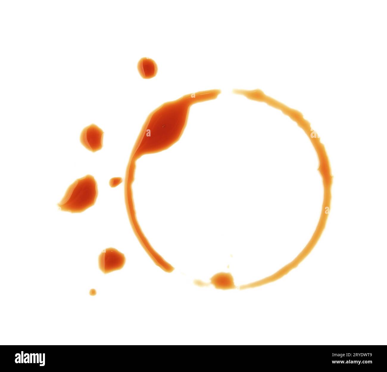Coffee stain ring isolated on white background Stock Photo - Alamy