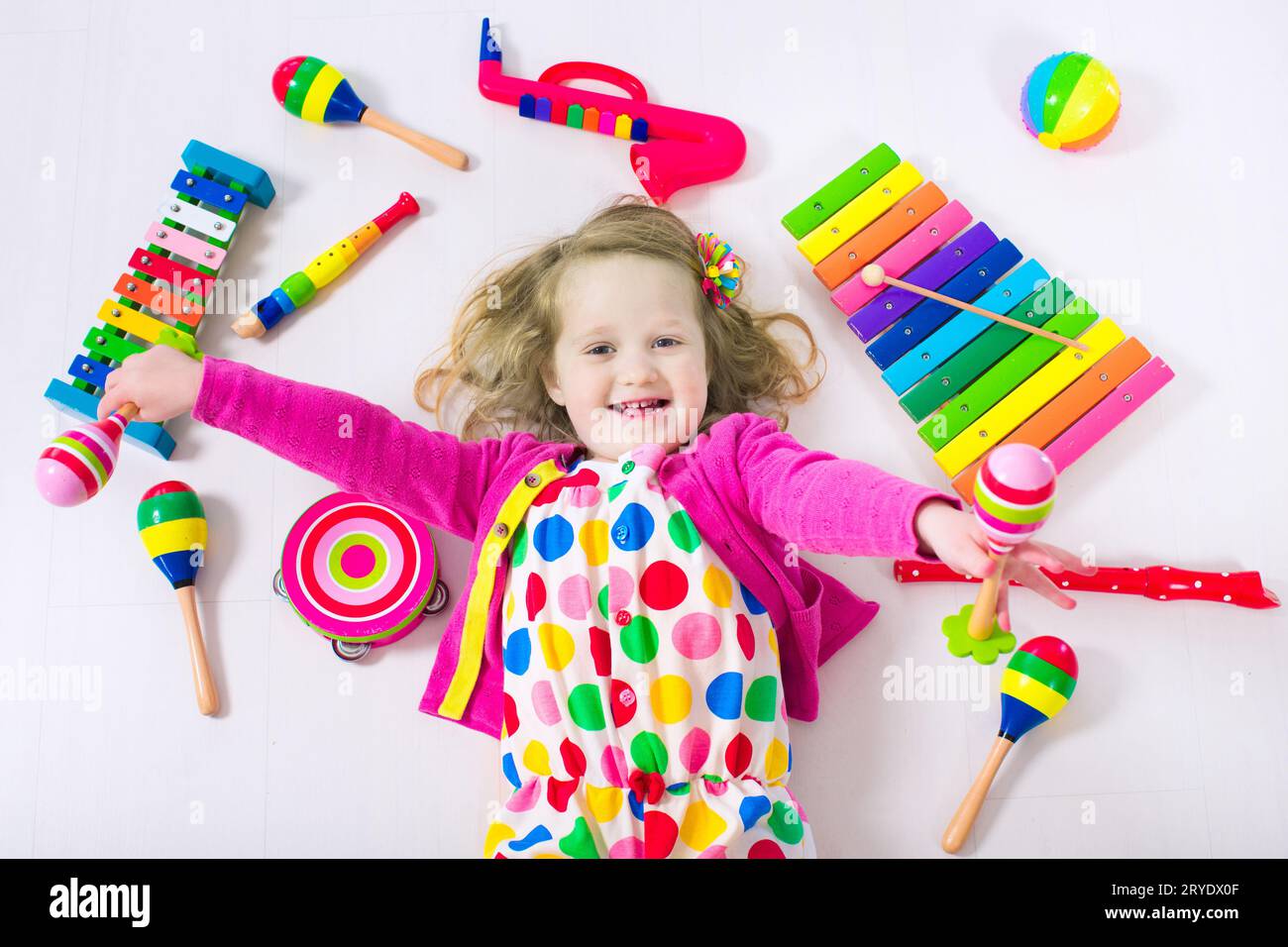 Child with music instruments. Musical education for kids. Colorful ...