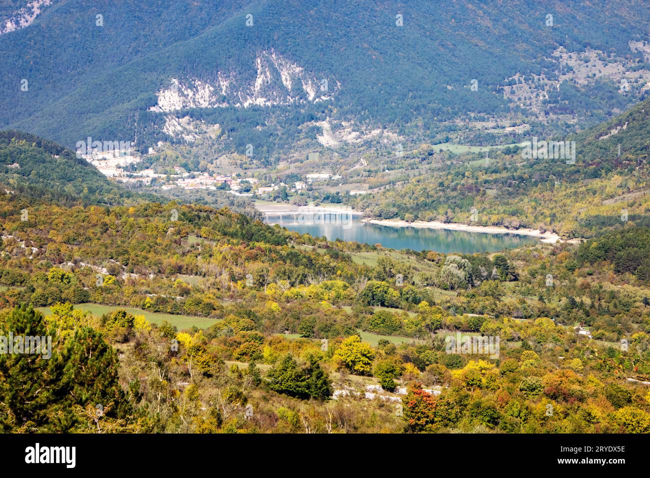 The village of Barrea and Barrea lake in Abruzzo region Stock Photo - Alamy
