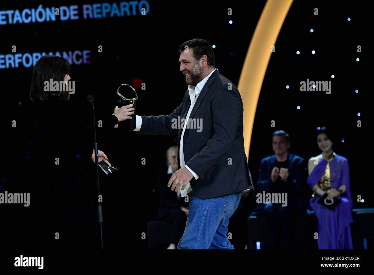 Armenian actor Hovik Keuchkerian receives the Silver Shell award for ...