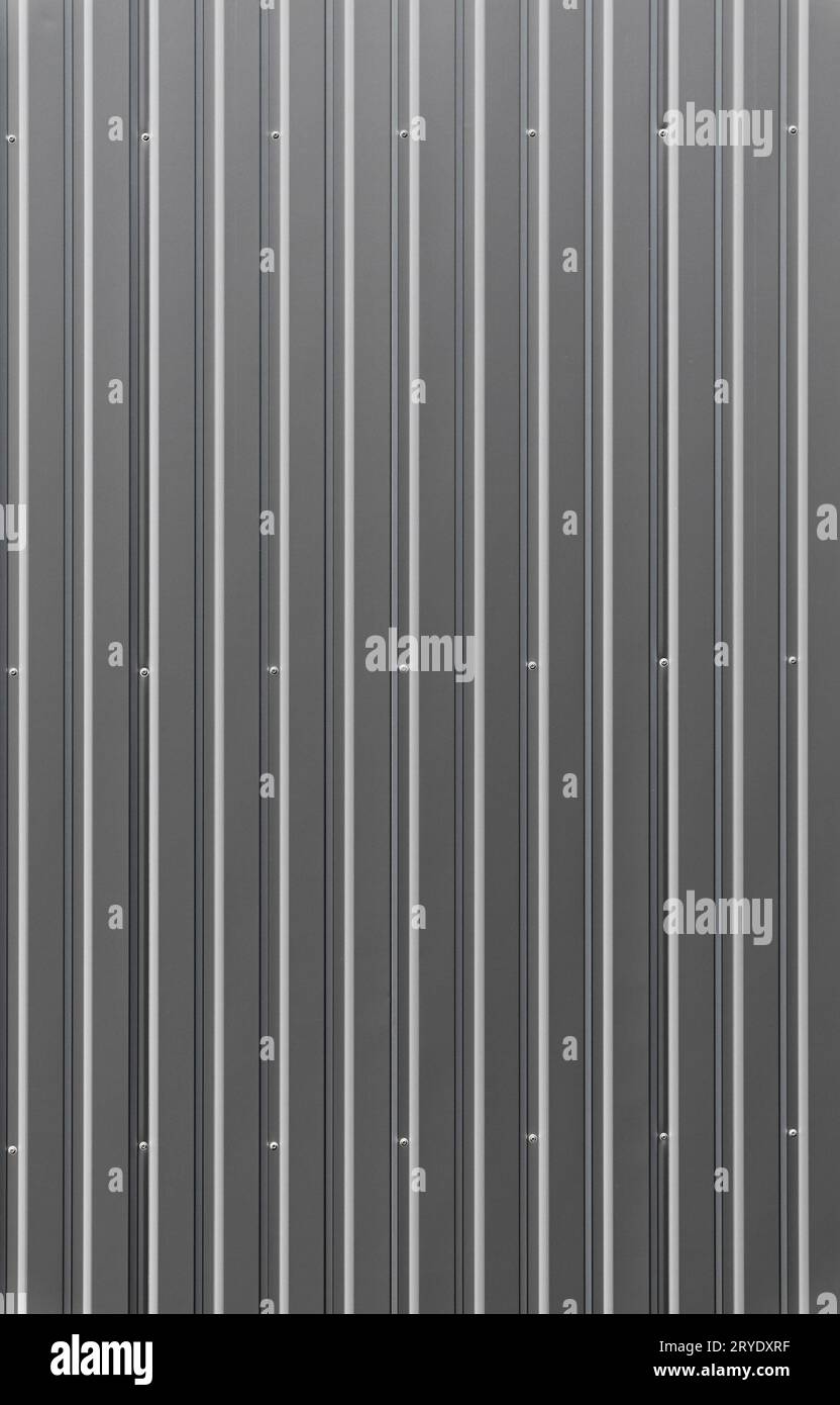 Aluminum corrugated metal wall Stock Photo - Alamy