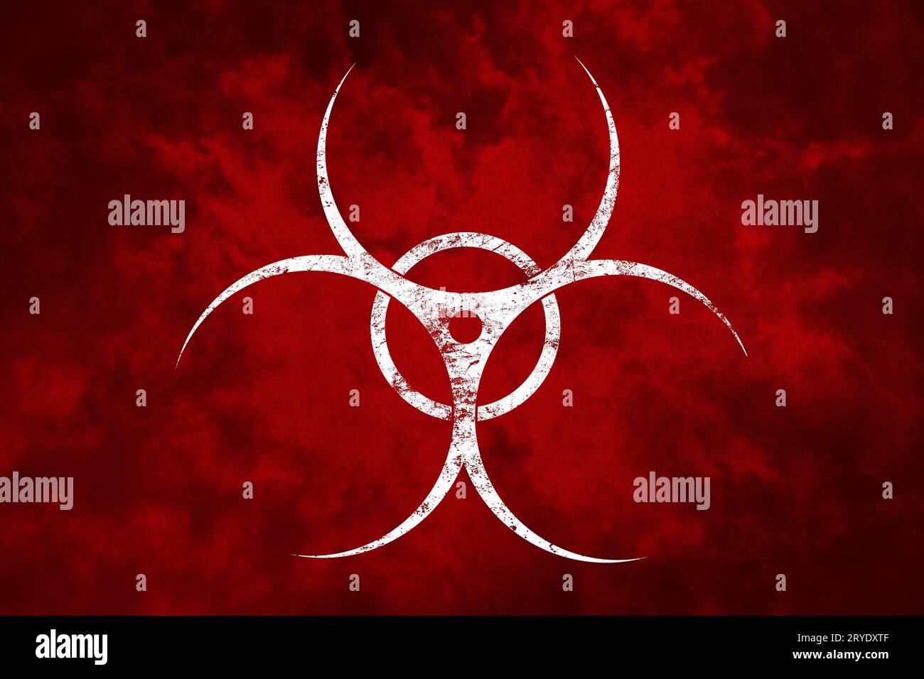 White biohazard sign over red background Stock Photo - Alamy