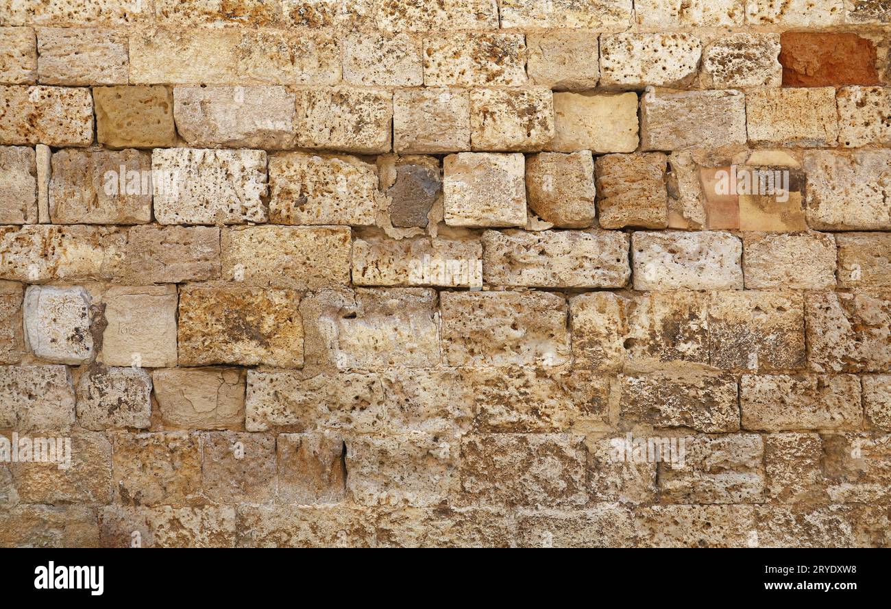 Wall of white limestone bricks blocks Stock Photo - Alamy