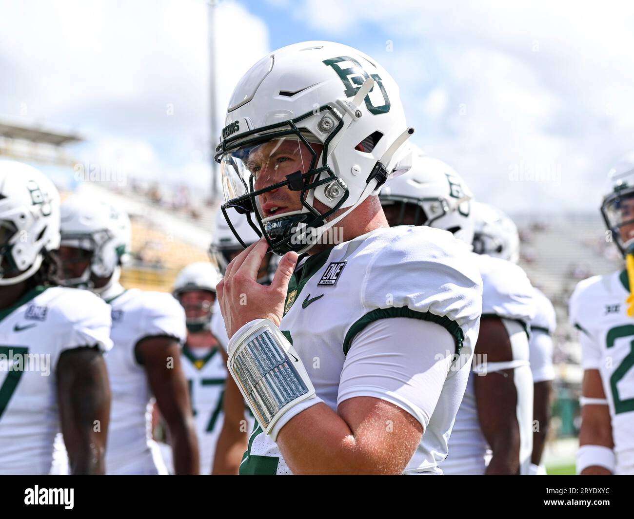 September 30, 2023: Baylor quarterback Blake Shapen (12) during warm ...