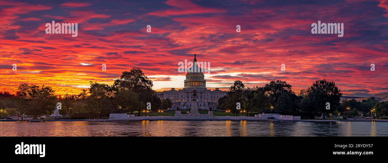 Panoramic image of the Capitol of the United States with the capitol ...