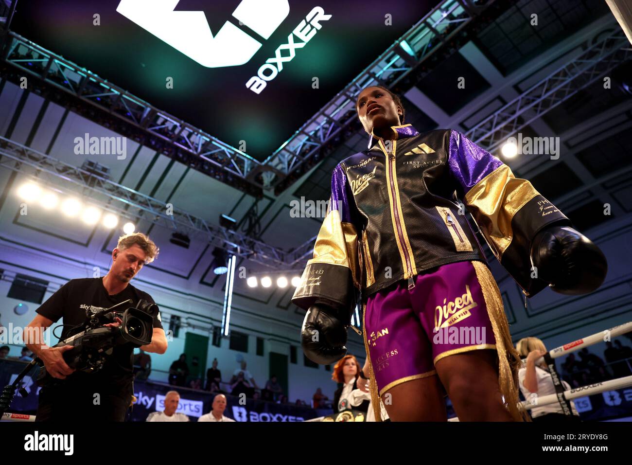 Caroline Dubois looks on ahead of the IBO Lightweight Title fight ...