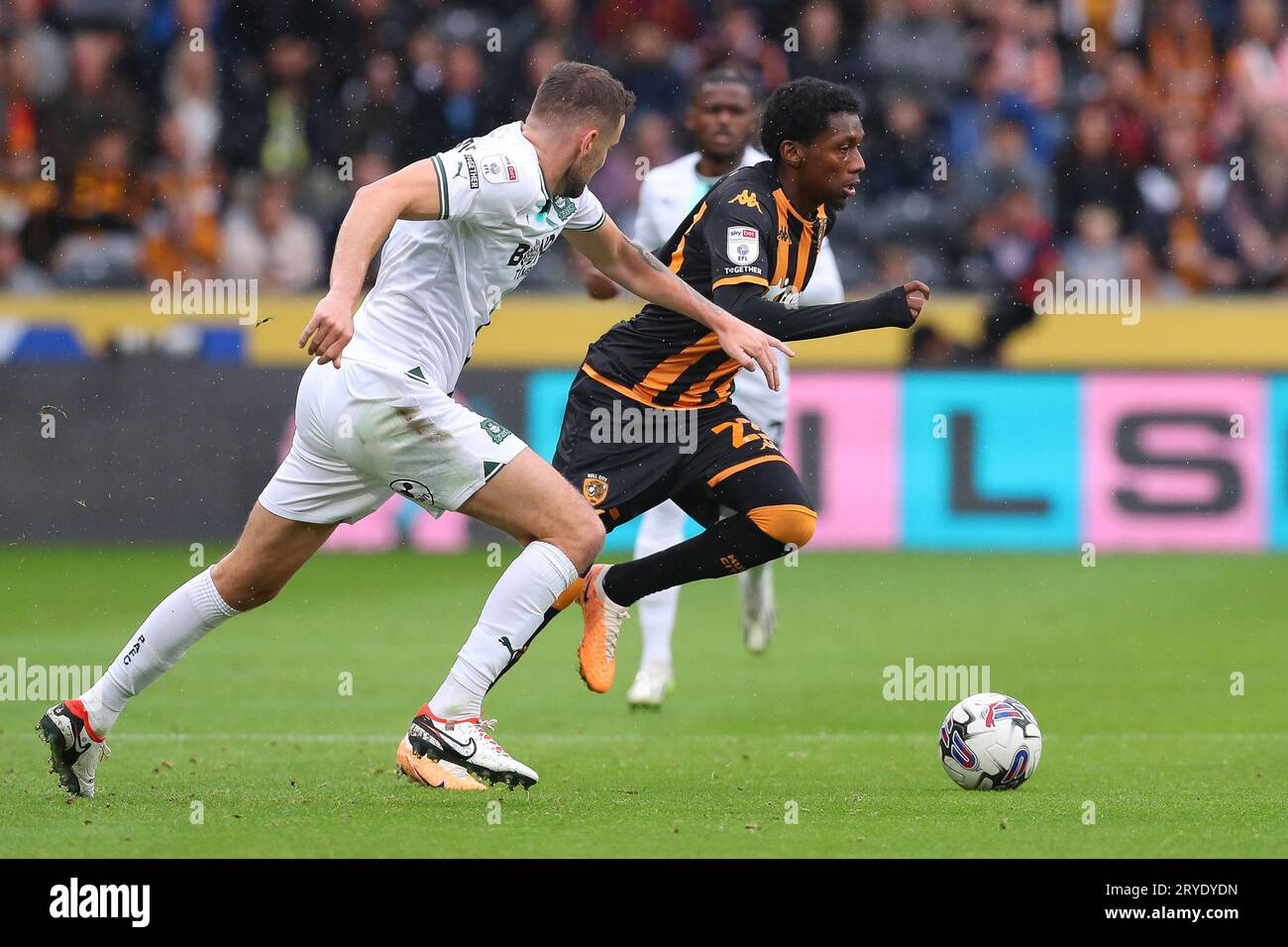 Jaden Philogene of Hull City in possession during the Sky Bet ...