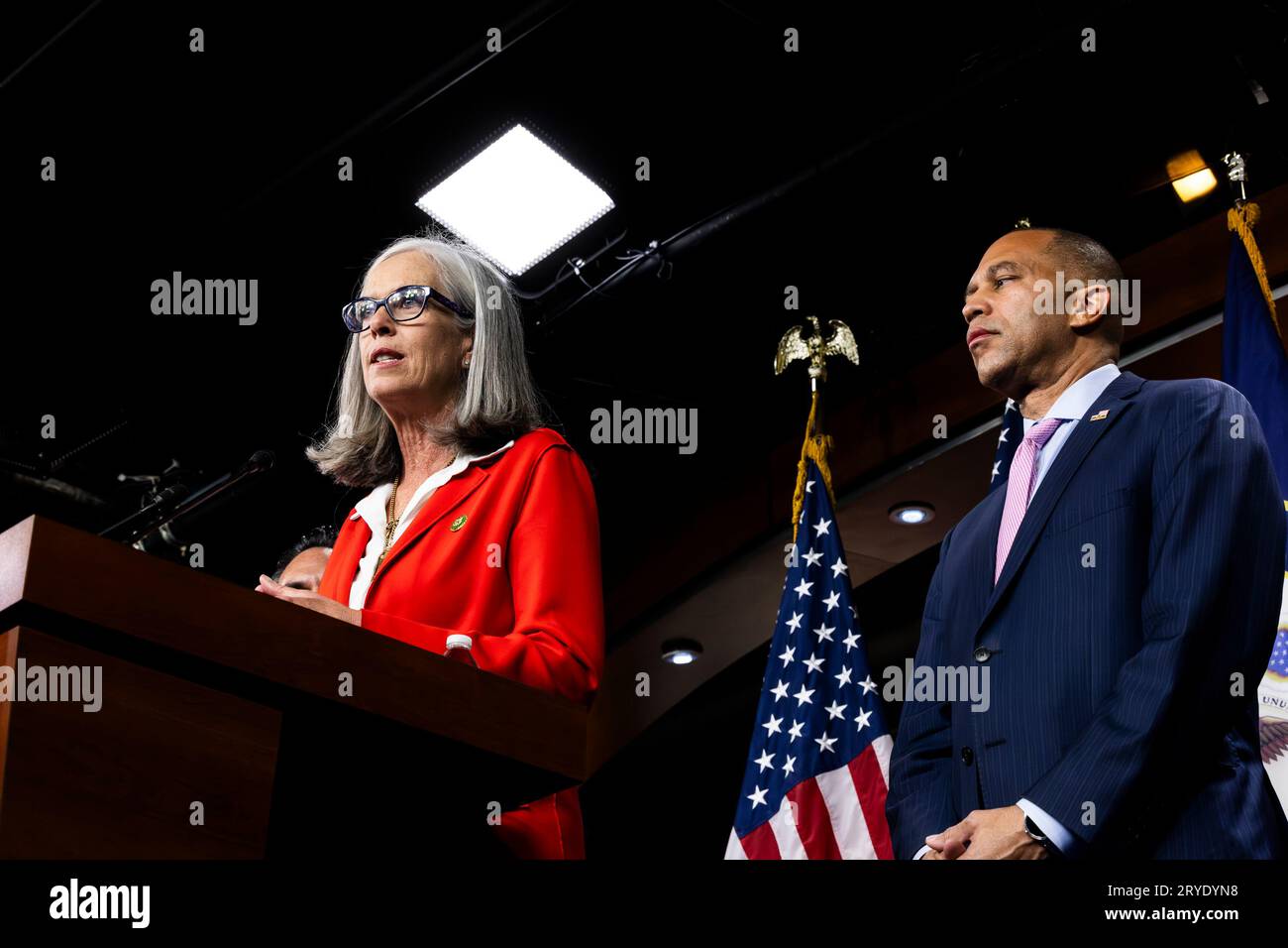 Washington, DC, USA. 30th Sep, 2023. Democratic Whip Katherine Clark ...