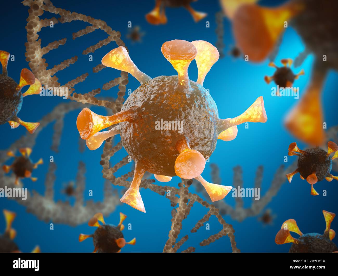 The Viruses and dna Stock Photo - Alamy
