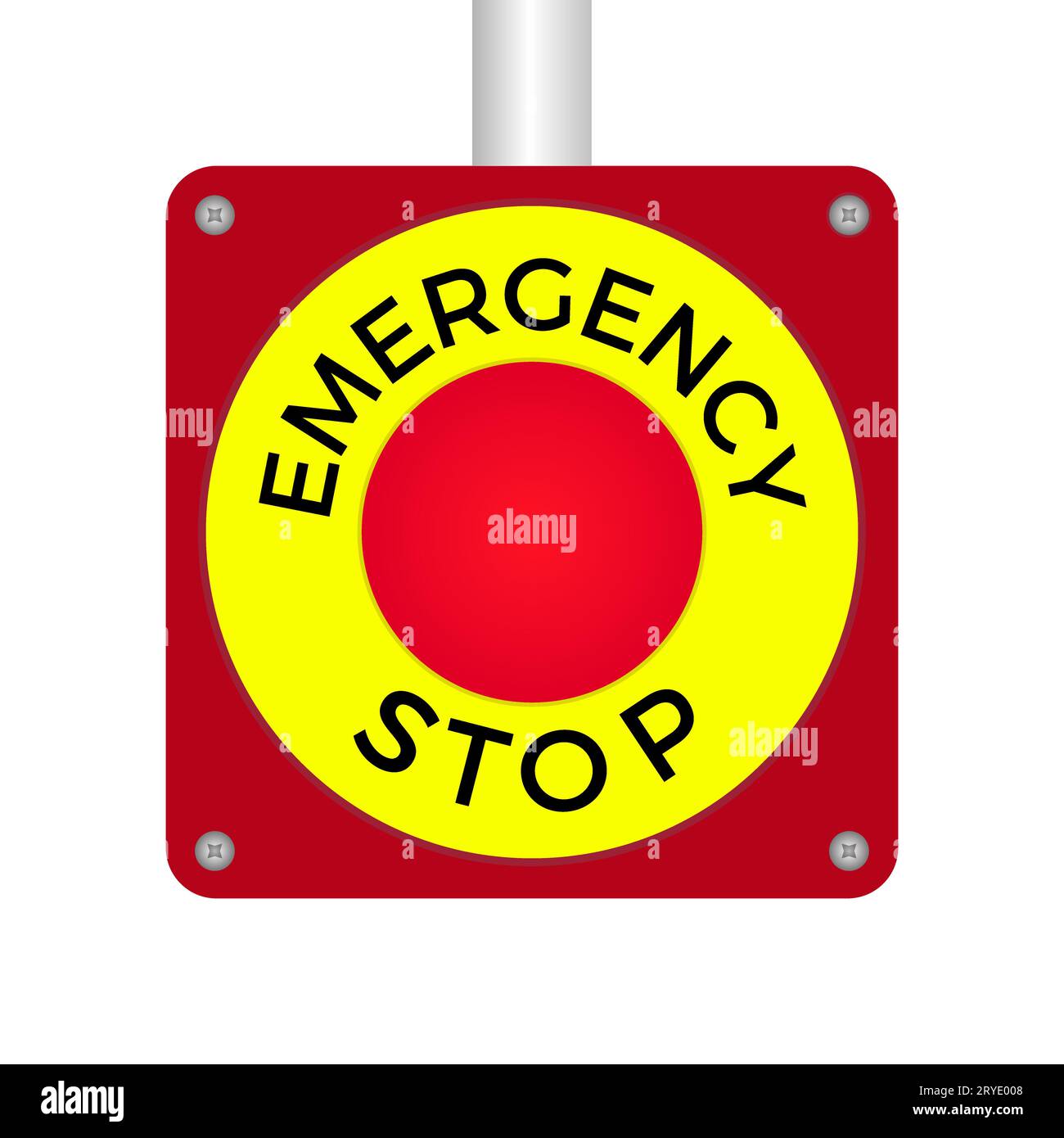 Emergency Stop Push Button Vector Illustration Stock Photo - Alamy