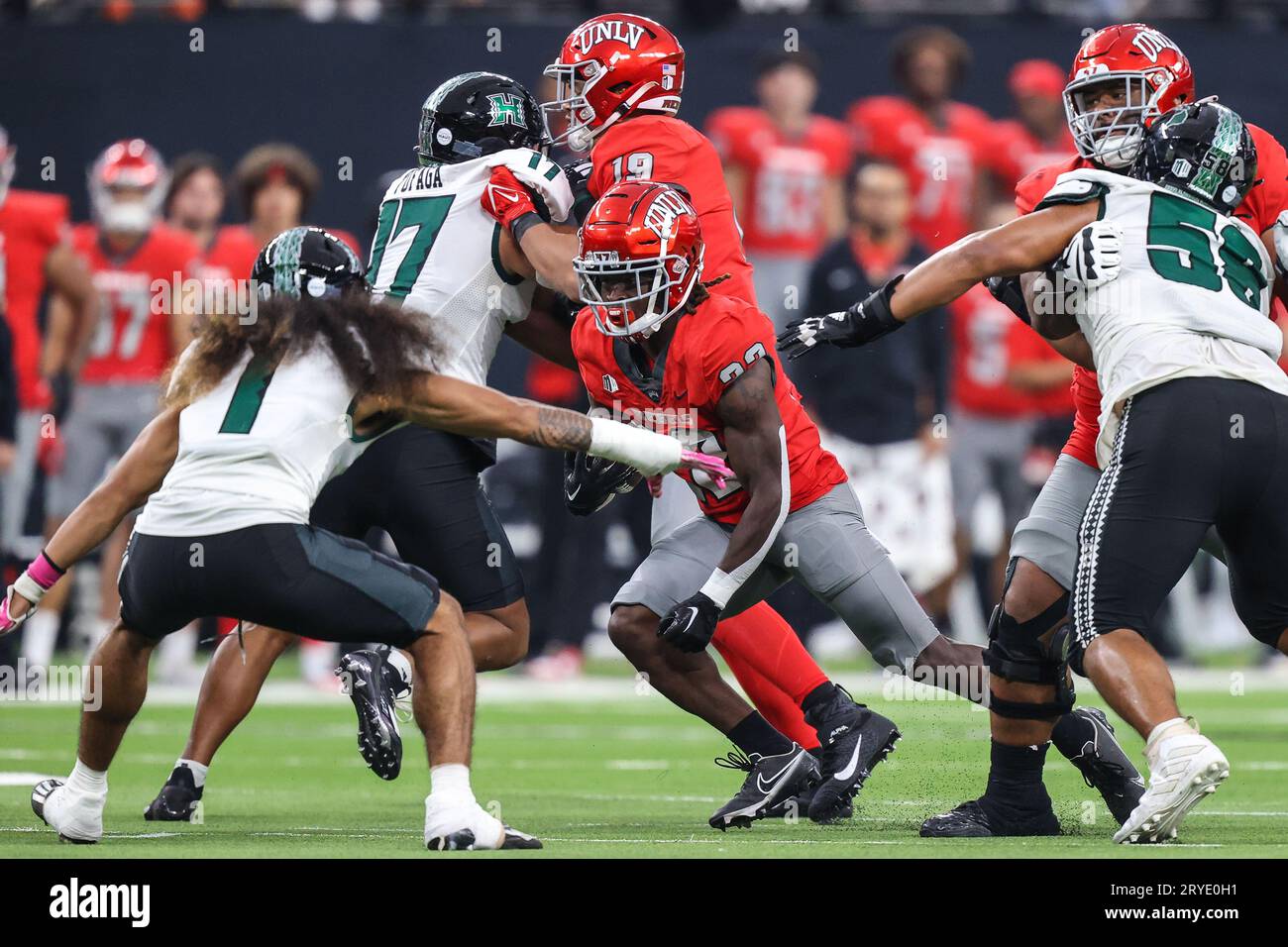 Las Vegas, NV, USA. 30th Sep, 2023. UNLV Rebels running back Jai'Den ...